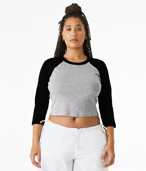 Micro Rib 3/4 Raglan Baby Tee | Staton-Corporate-and-Casual